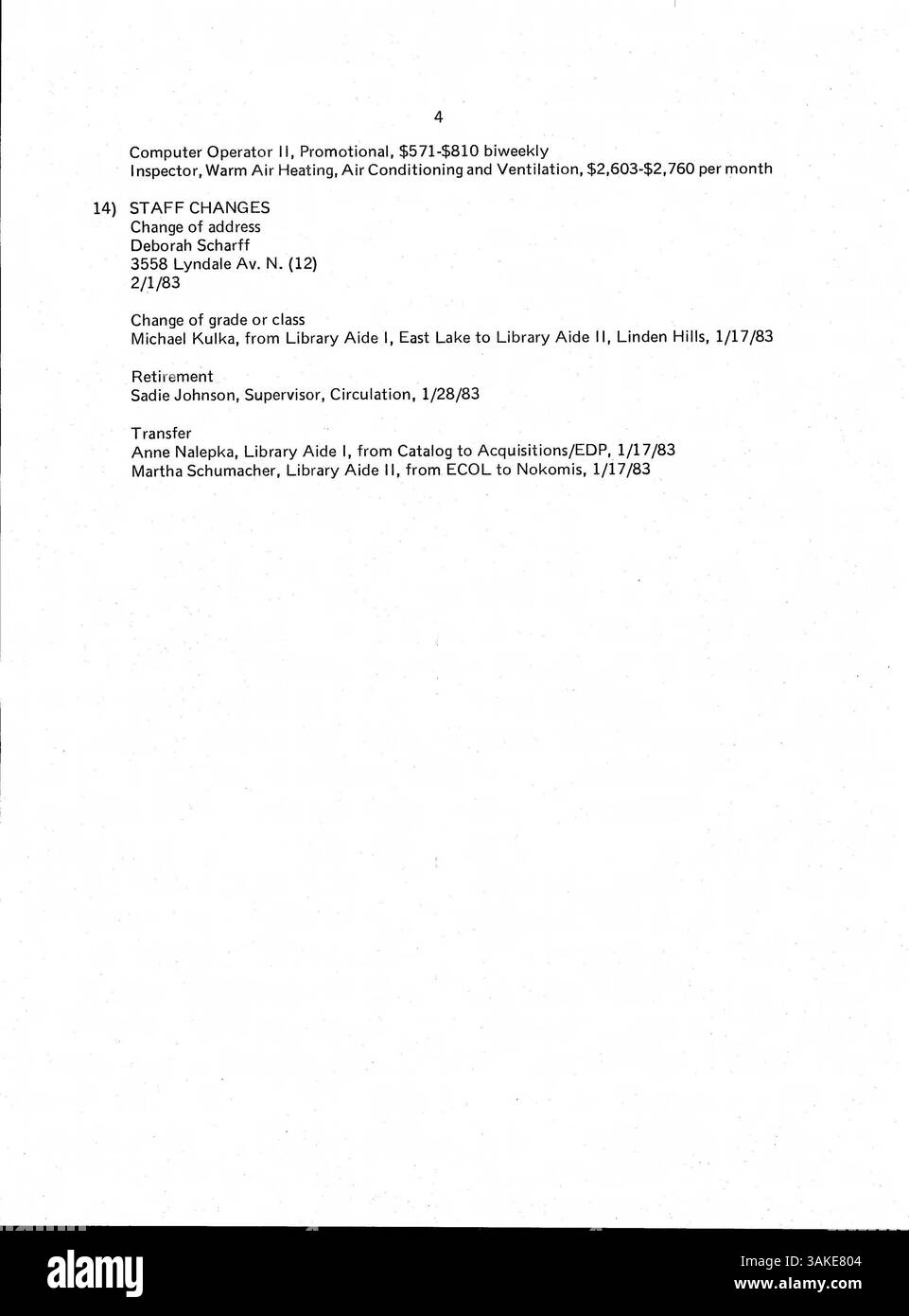 This 1983 Minneapolis Public Library Official Bulletin provides weekly ...