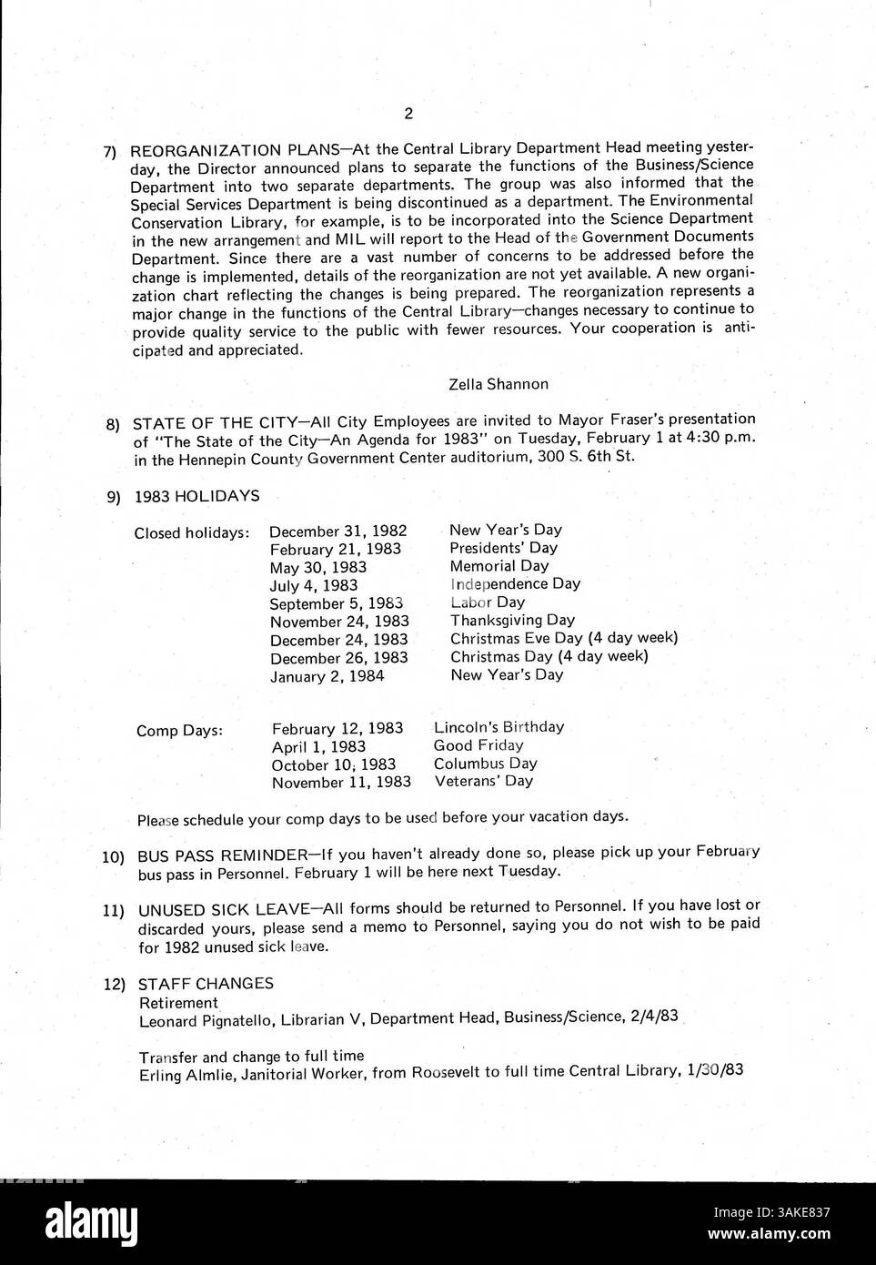 The Minneapolis Public Library Official Bulletin from 1983 serves as a ...