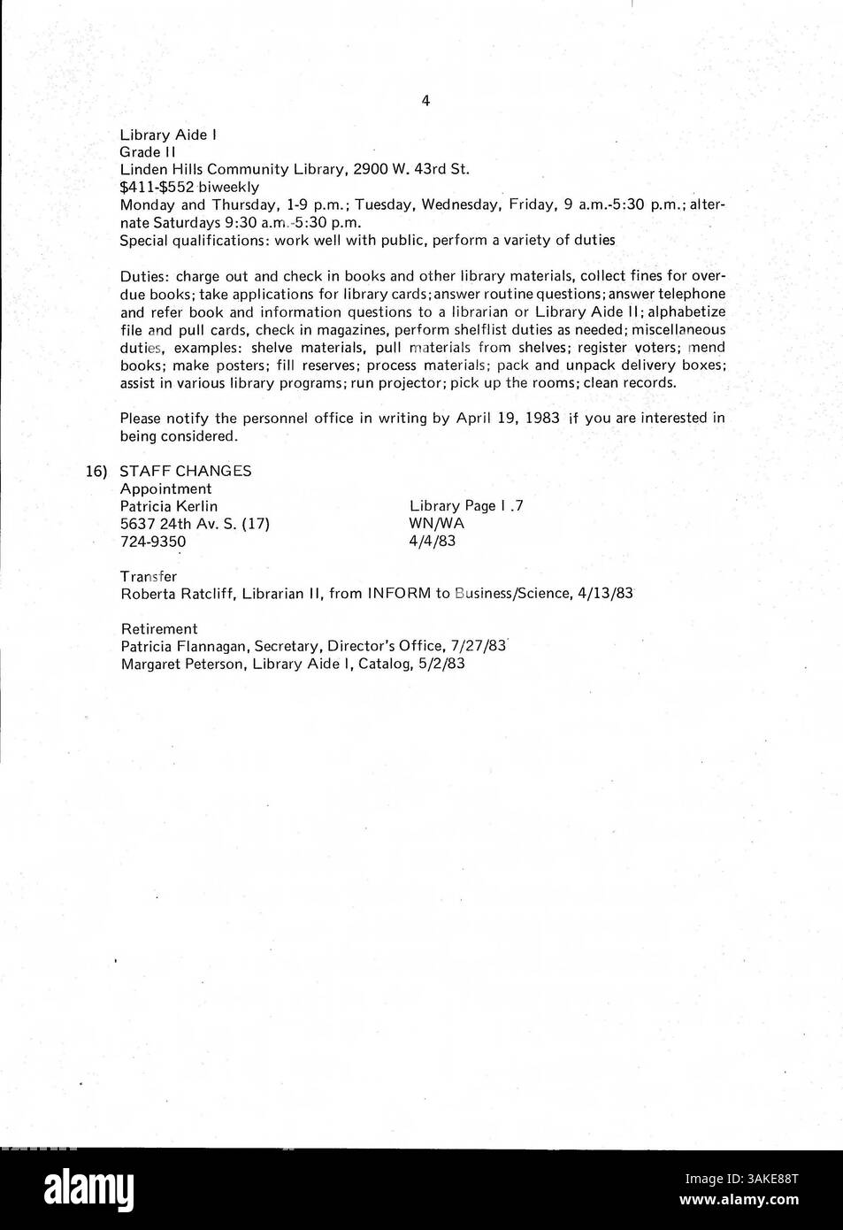 The Minneapolis Public Library Official Bulletin from 1983 is a weekly ...