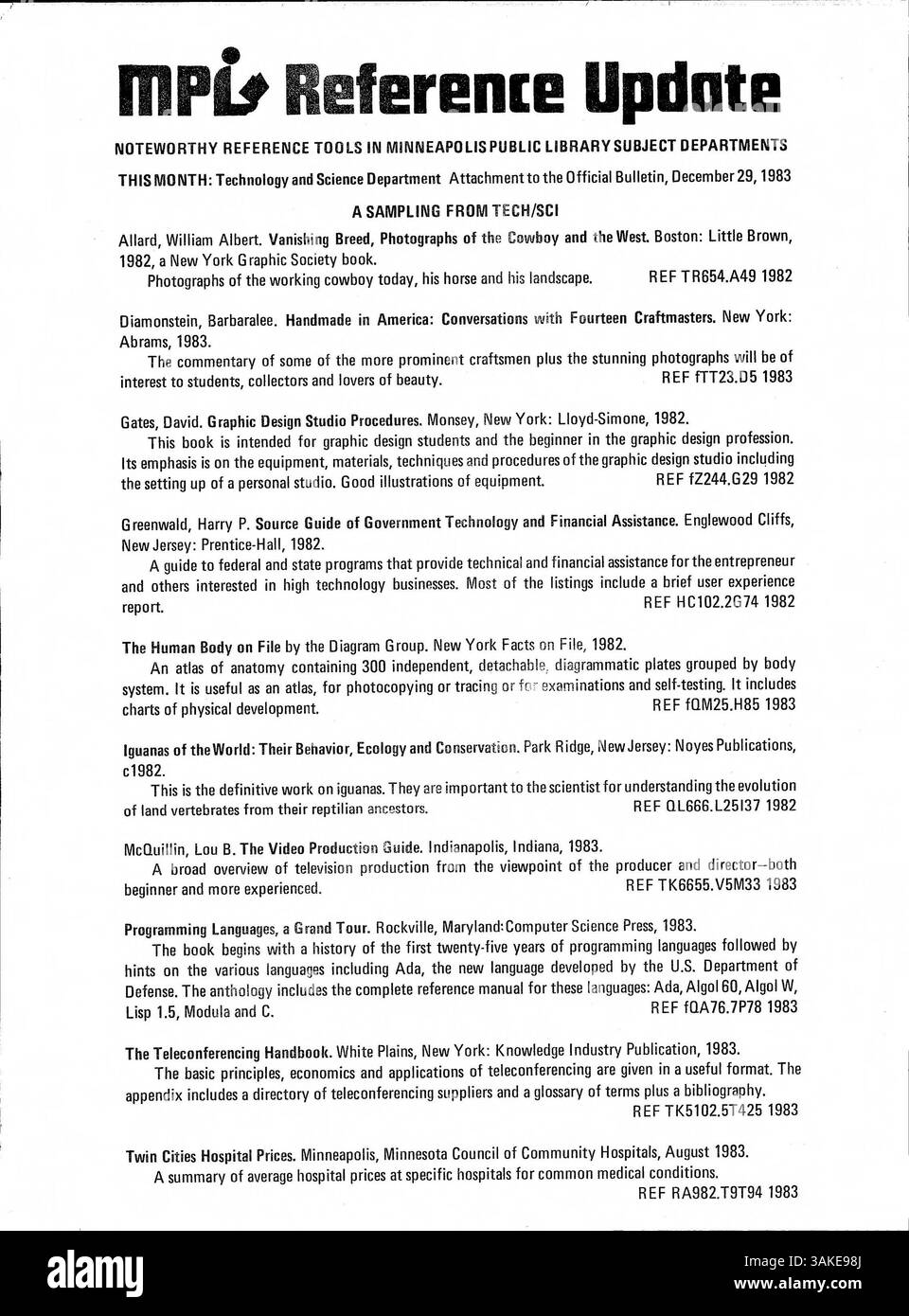 The 1983 Minneapolis Public Library Official Bulletin shares updates ...