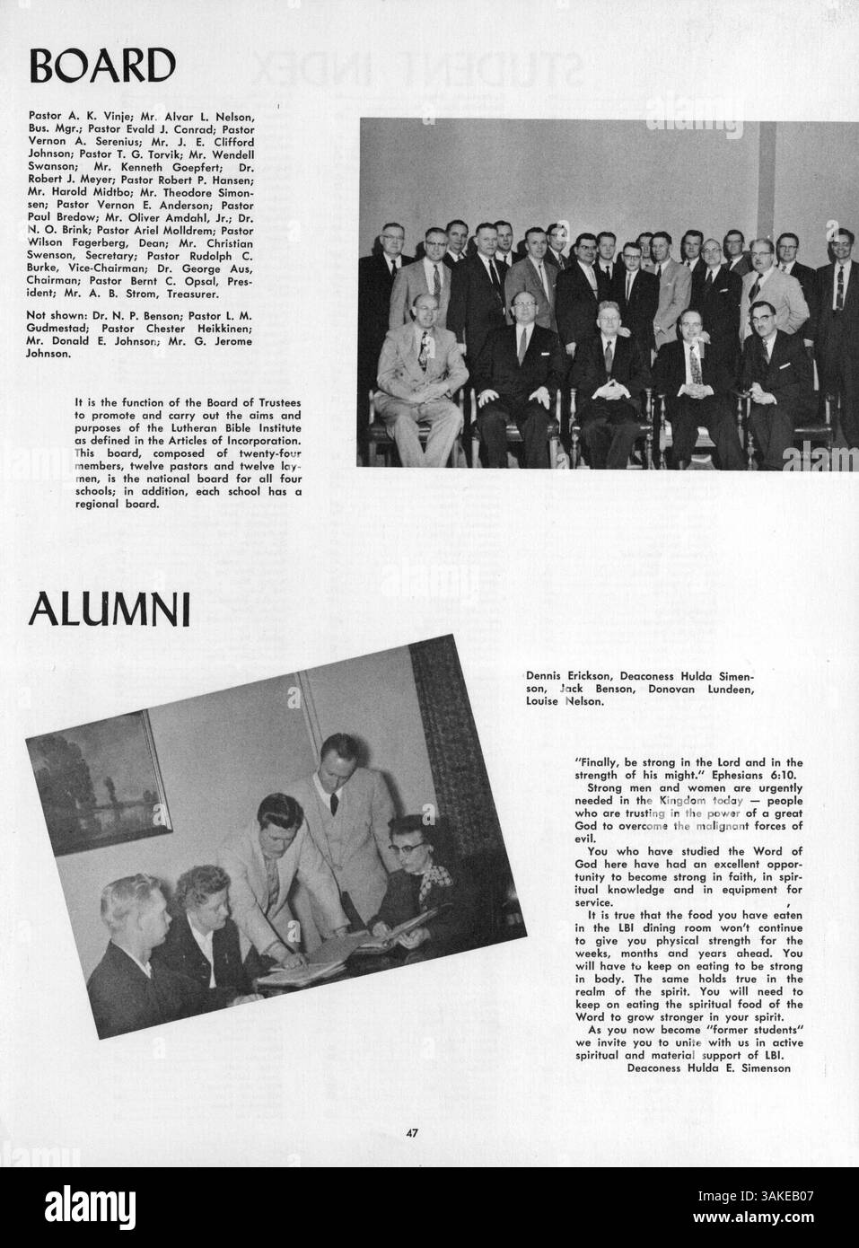 This 1957 yearbook from Lutheran Bible Institute, titled The Reflector ...