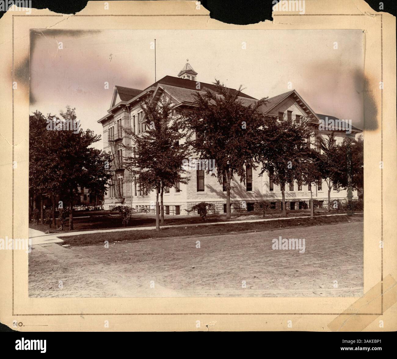 This photograph shows the Mann School, including the 1905 addition ...