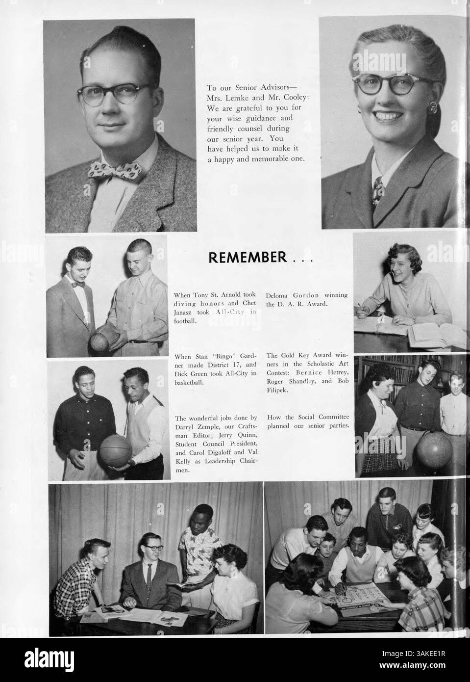The 1954 high school yearbook documents significant events from the ...