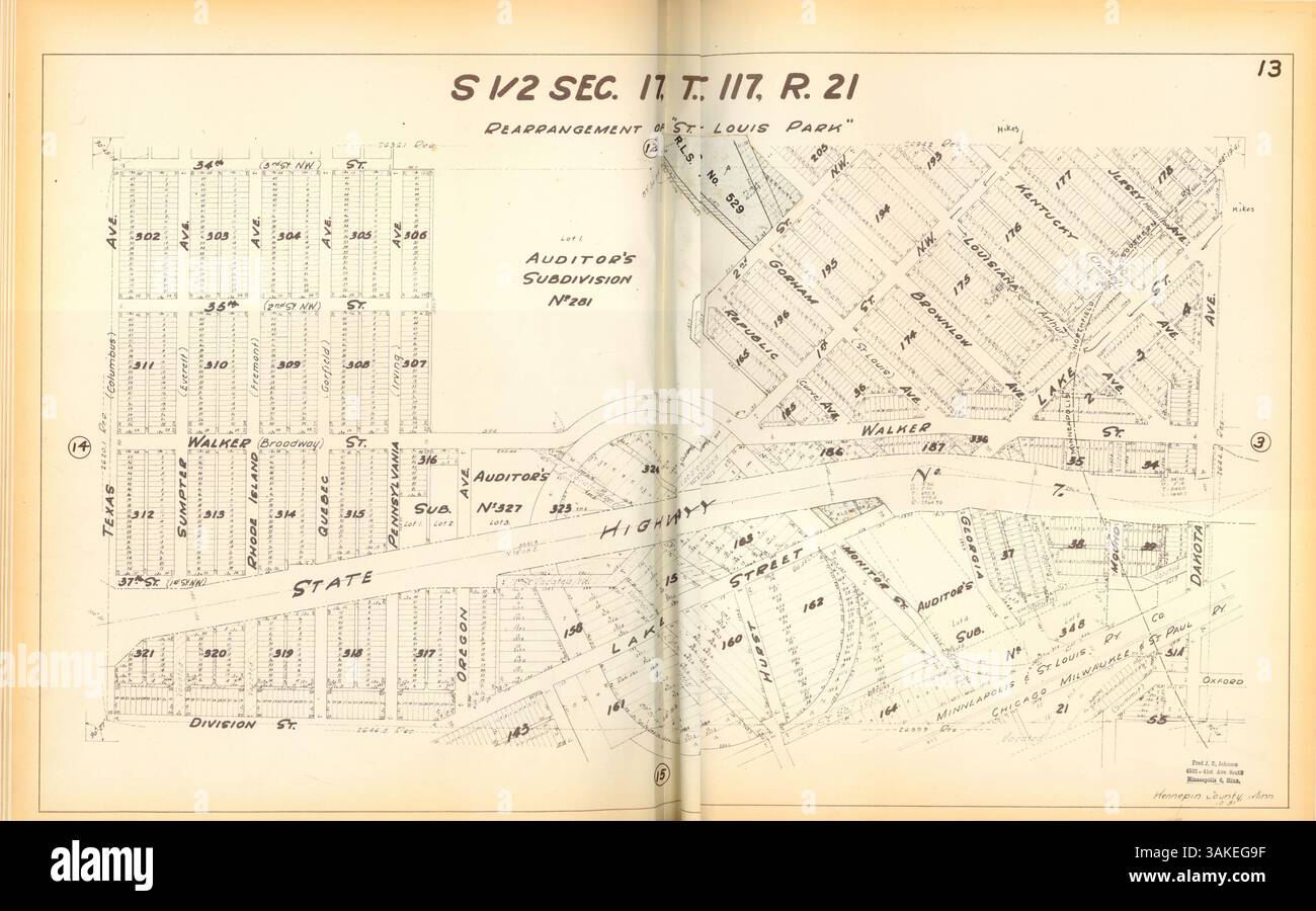 This set of maps for St. Louis Park and Morningside features a 1951 ...