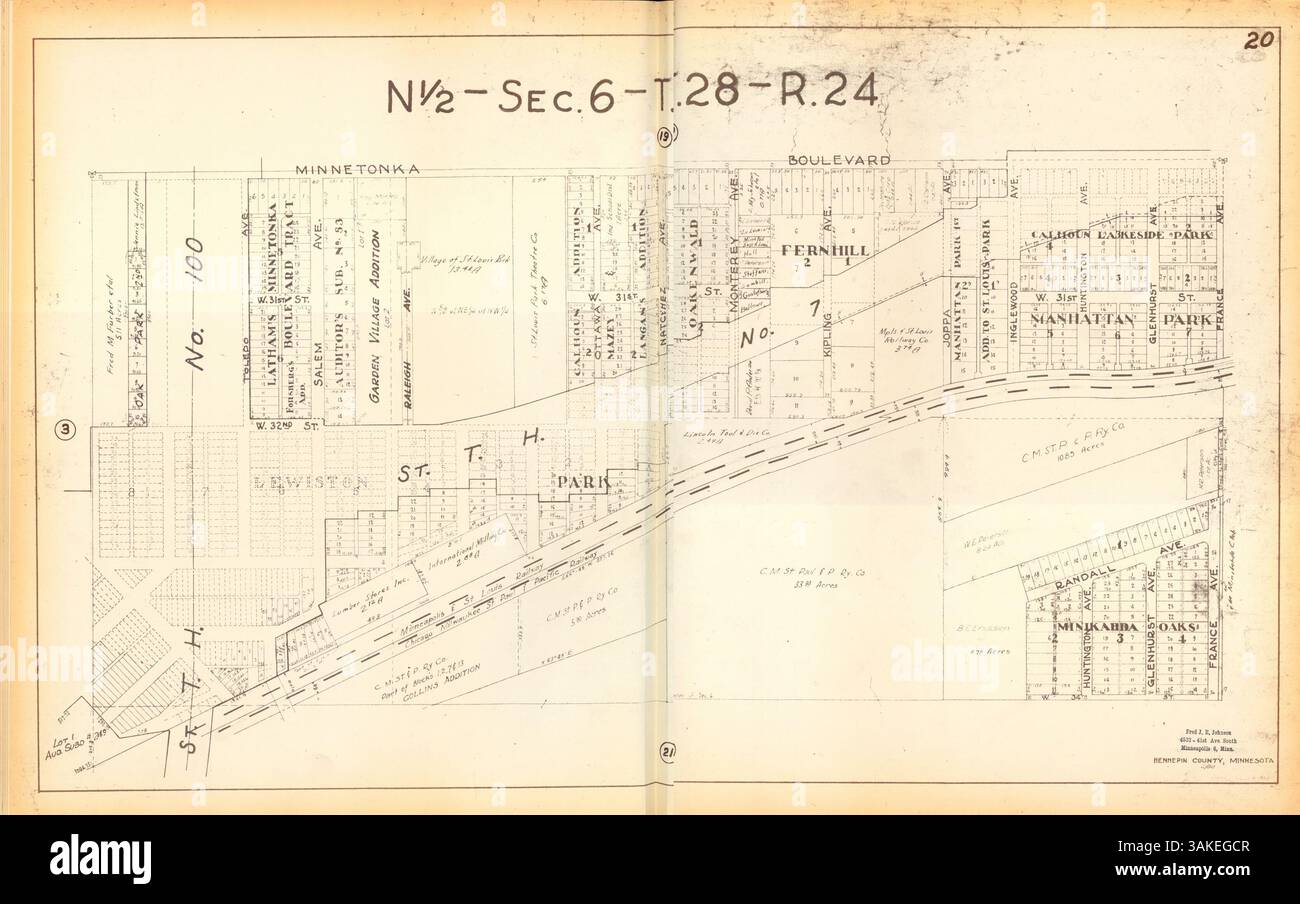 This atlas offers detailed maps of St. Louis Park and Morningside, with ...