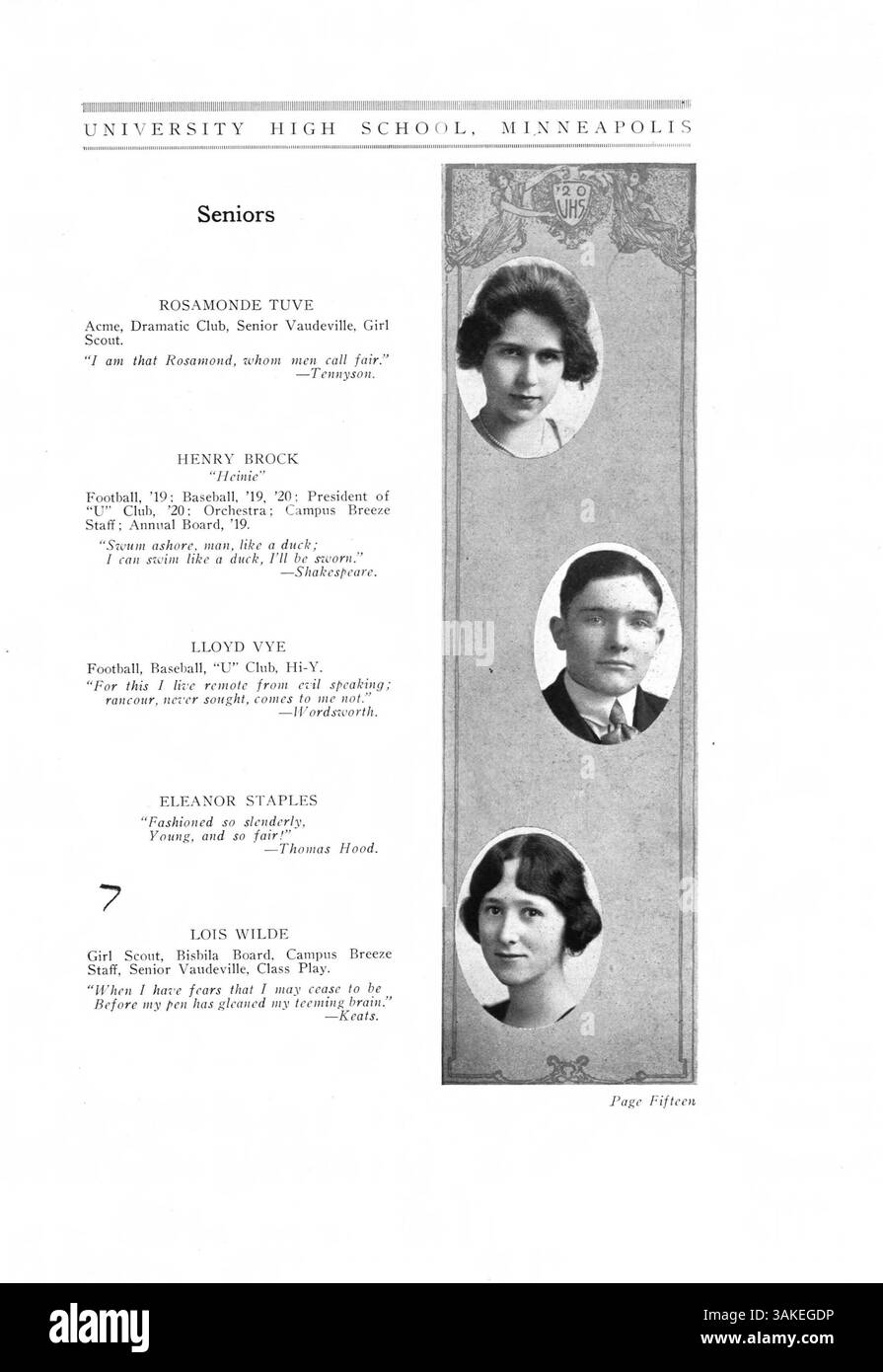 The 1920 Bisbila yearbook from University High School captures key ...