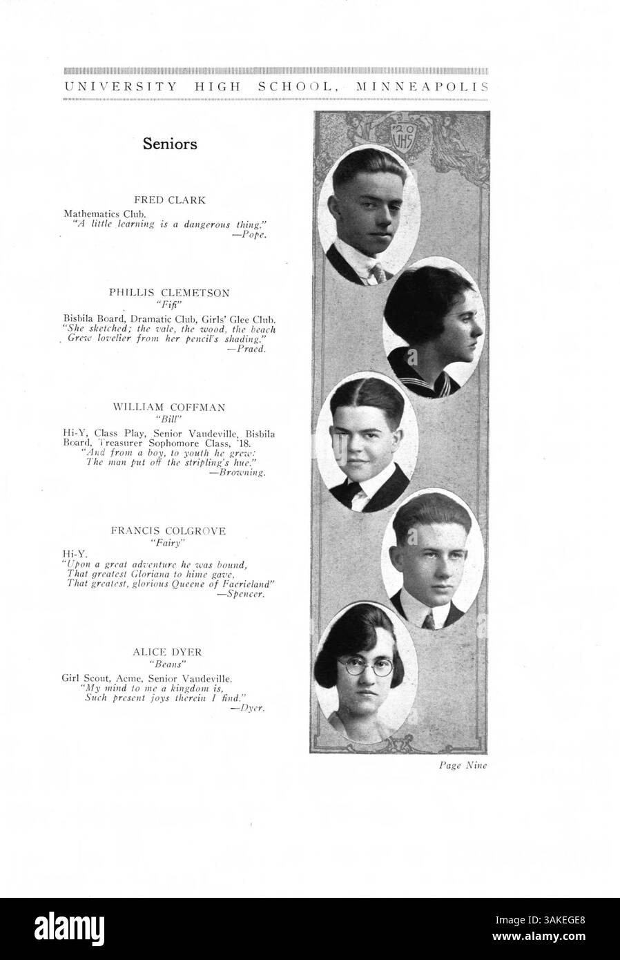 The 1920 University High Yearbook, Bisbila, documents the school year ...