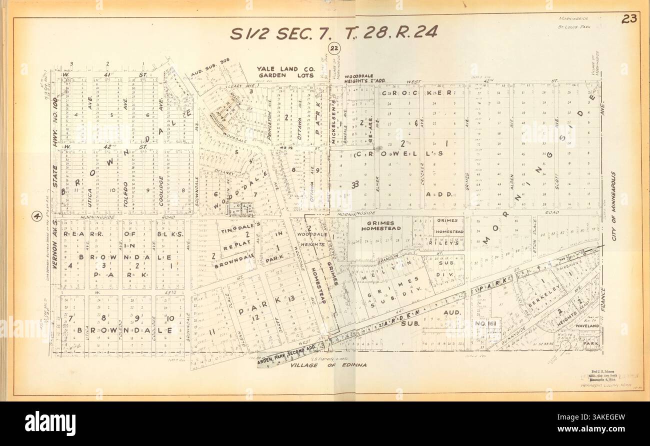 This set of maps covers St. Louis Park and Morningside, including ...