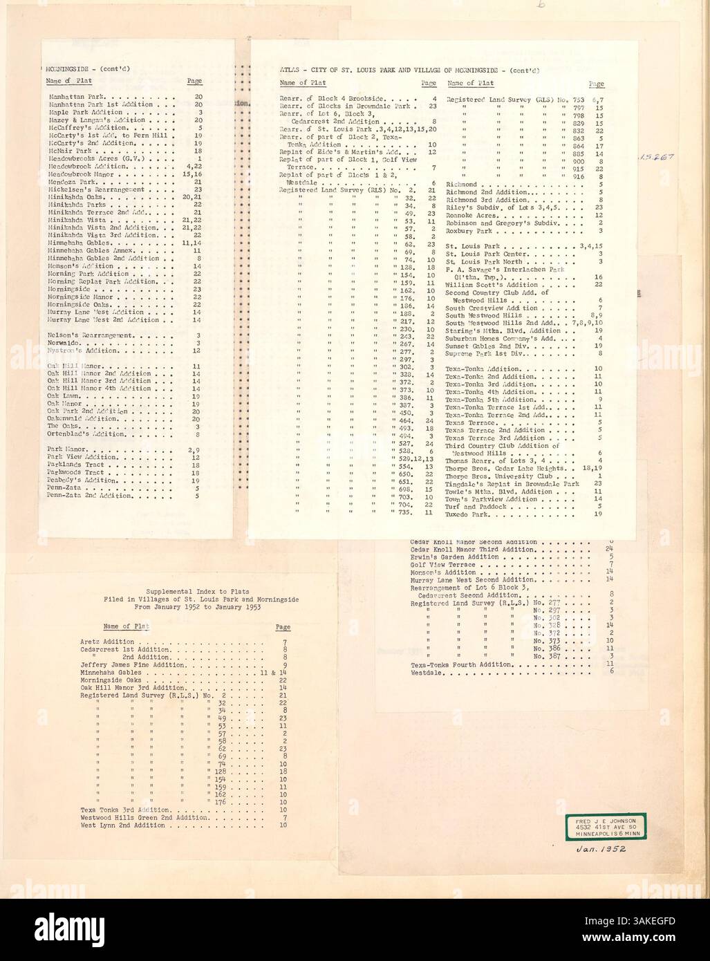 The atlas of St. Louis Park and Morningside includes detailed maps with ...