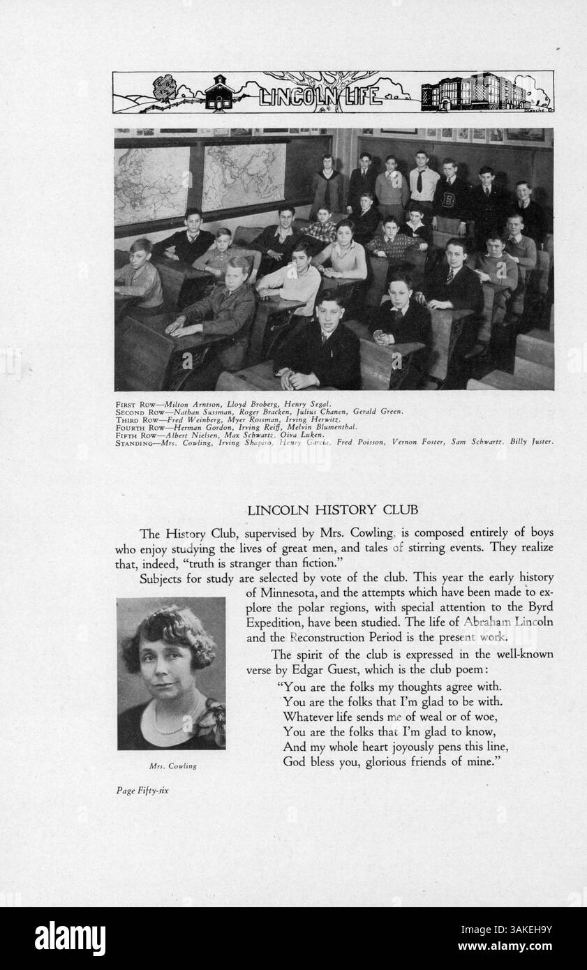 The Lincoln Jr. High Yearbook of 1931 documents the students, teachers ...