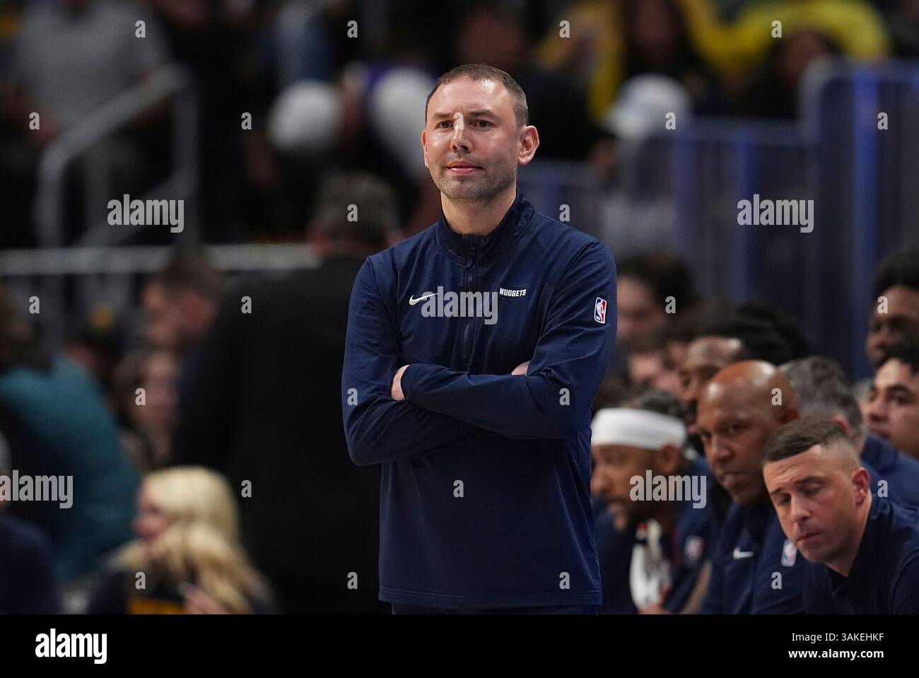 Denver Nuggets interim head coach David Adelman in the first half of an ...