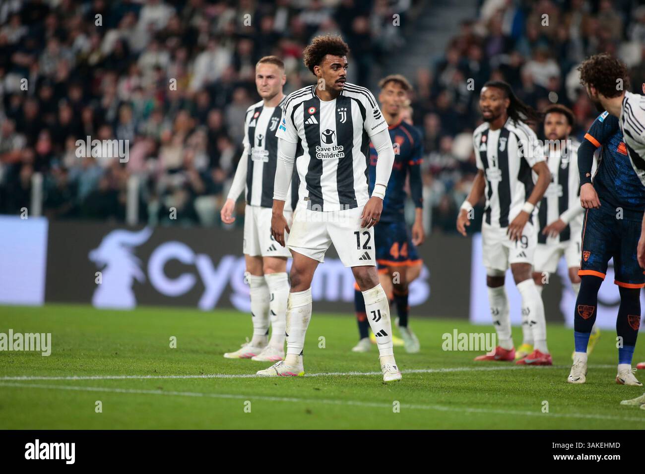 Turin, Italy. 12th Apr, 2025. Renato Veiga of Juventus FC during the ...