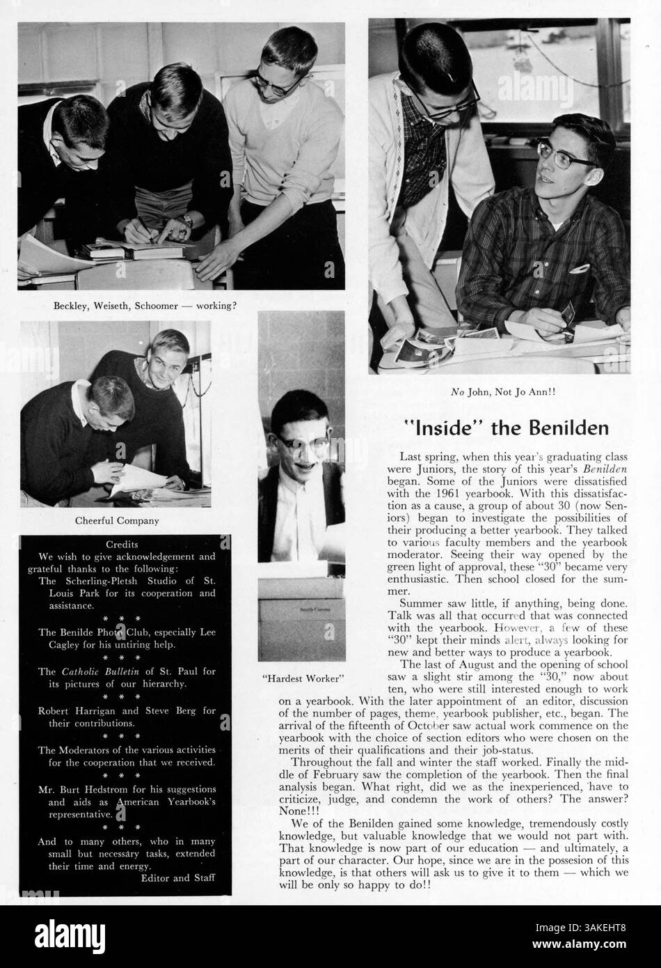 Showcases the events and activities from the 1961 1962 school year ...