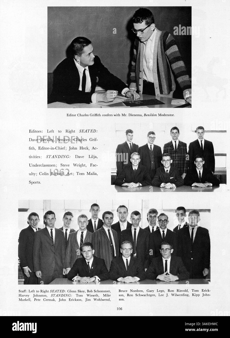 The 'Benilden 1962' Yearbook from Benilde High School features students ...