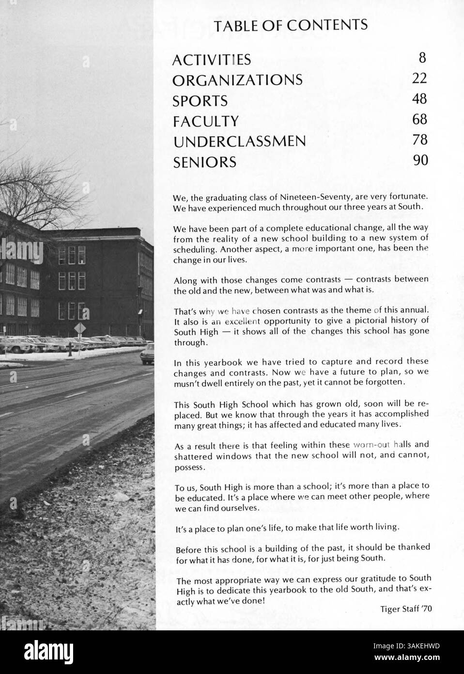The 1970 edition of the South High Yearbook, Tiger '70, provides a ...