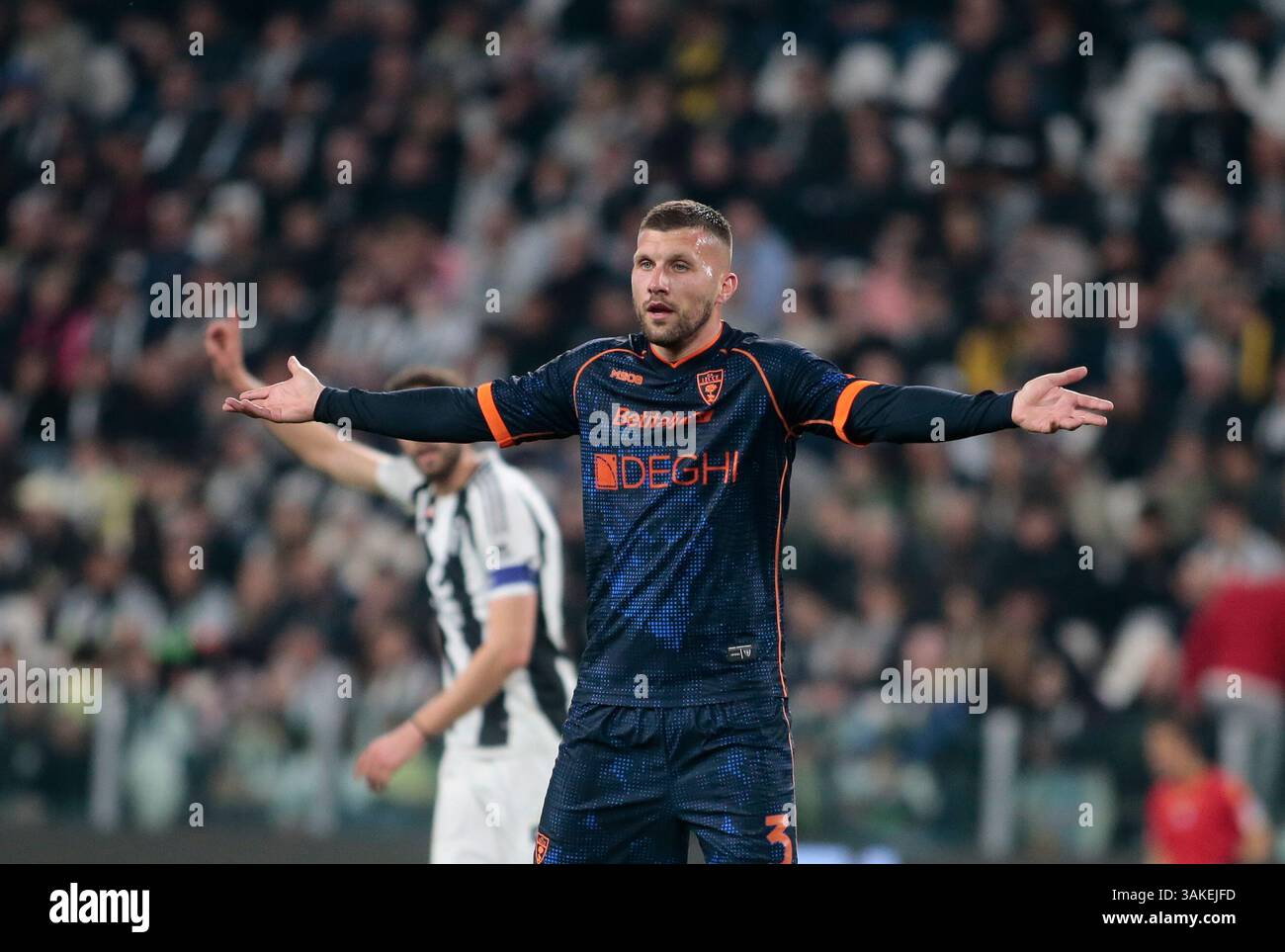 Turin, Italy. 12th Apr, 2025. Ante Rebic of US Lecce during the Italian ...