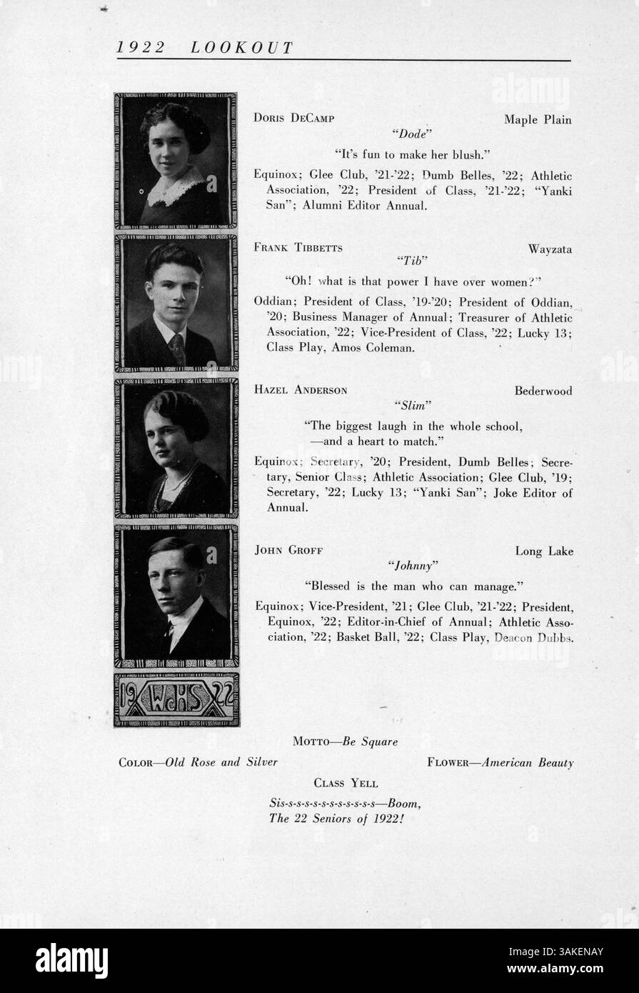 The 1922 yearbook from Wayzata High School captures key moments from ...