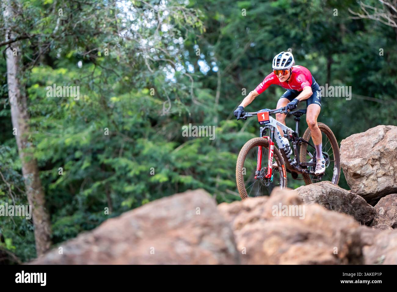 New Zealand's Samara Maxwell competes during the cross country women ...