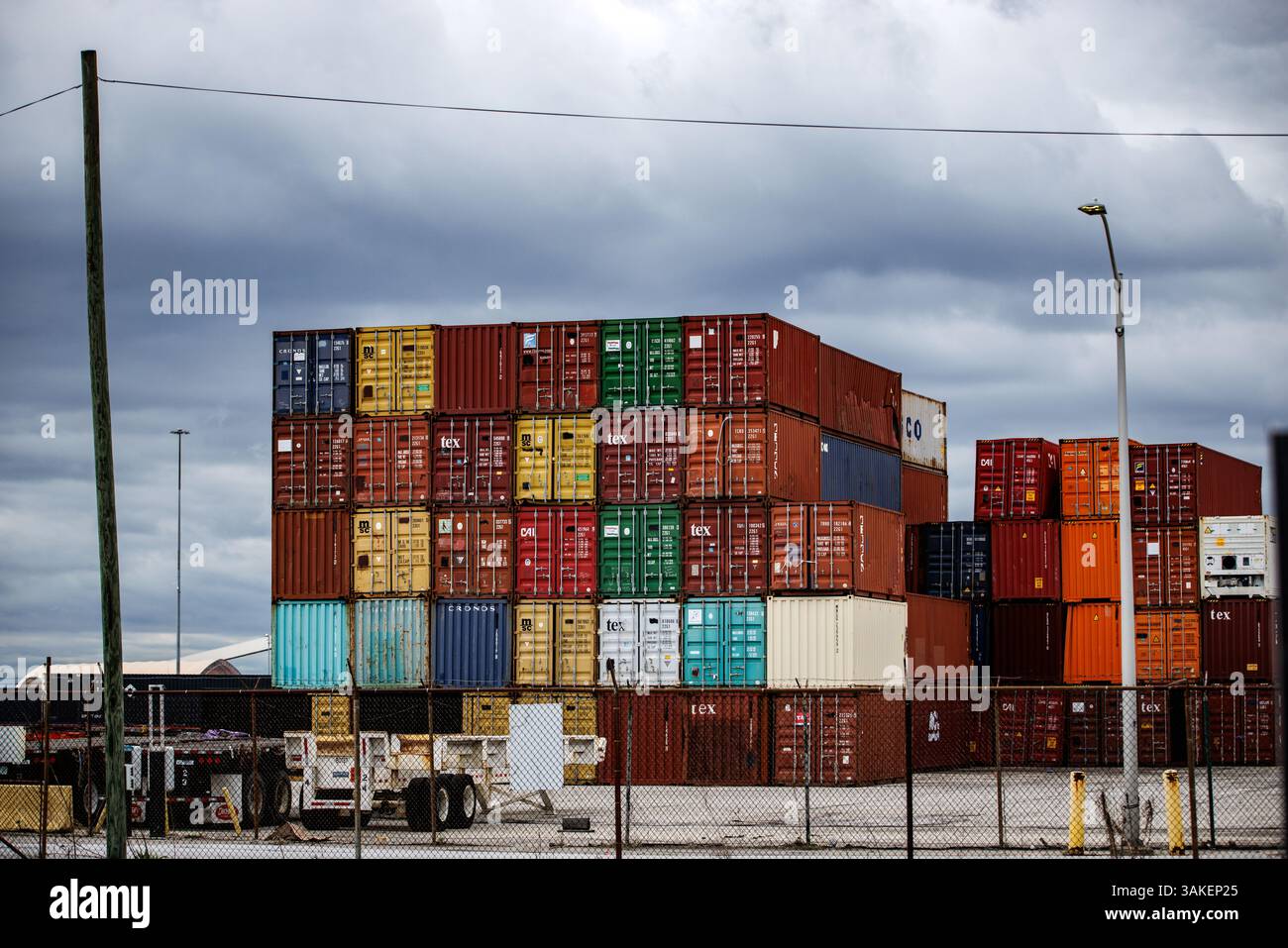 Baltimore, United States. 12th Apr, 2025. Shipping containers are seen ...