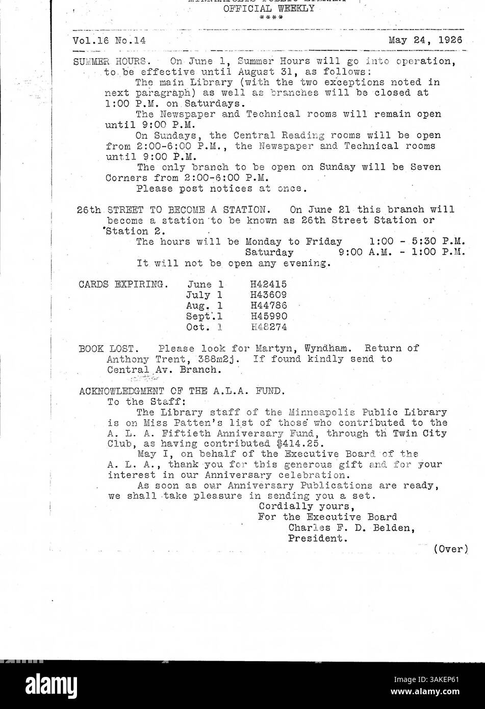 This 1926 issue of the Minneapolis Public Library Official Bulletin ...