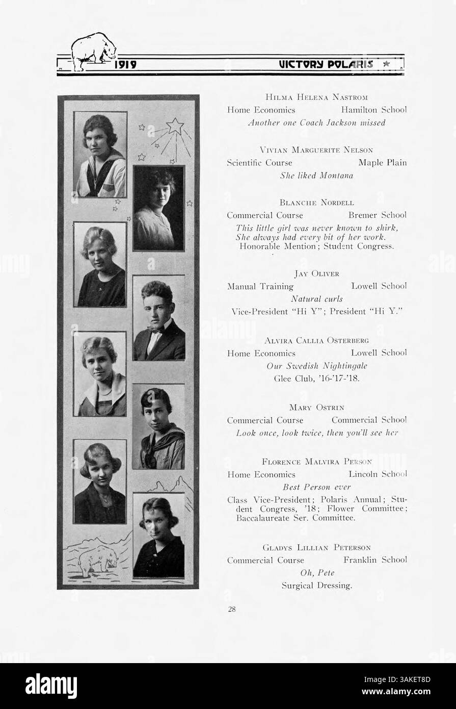 The Polaris yearbook for 1919 from North High School captures the ...