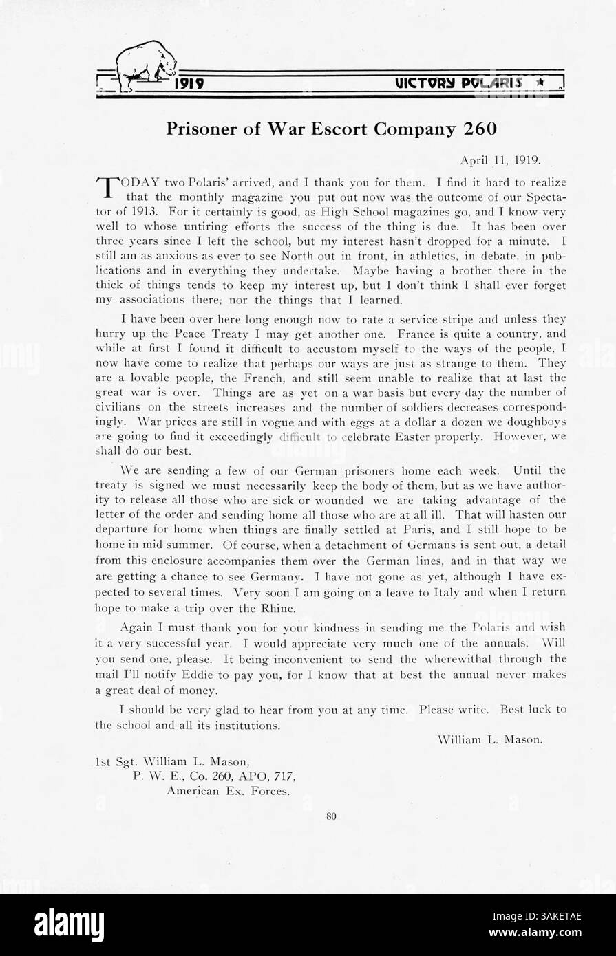 The 1919 Polaris Yearbook from North High captures key moments from the ...