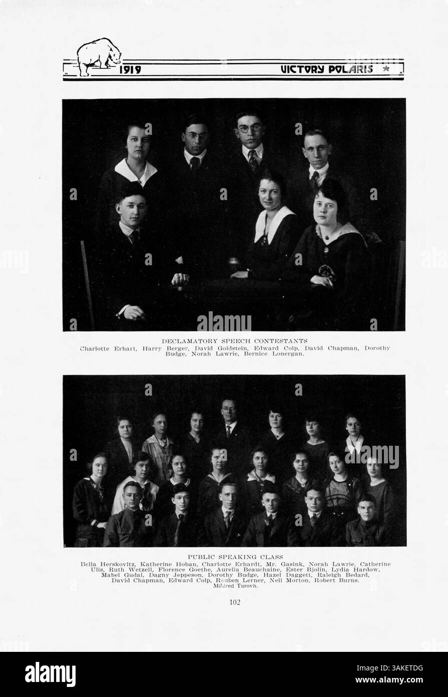 The 1919 North High School Yearbook, titled Polaris, captures key ...