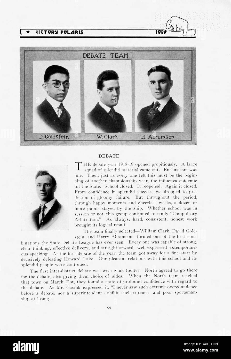 The 1919 Polaris Yearbook from North High School presents a snapshot of ...