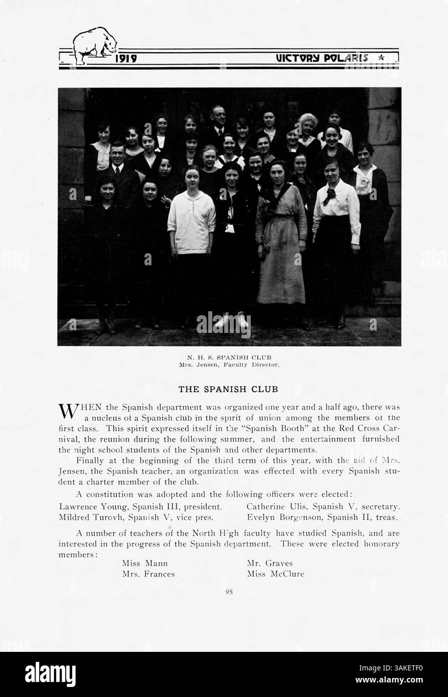 The Polaris 1919 Yearbook from North High School documents the major ...