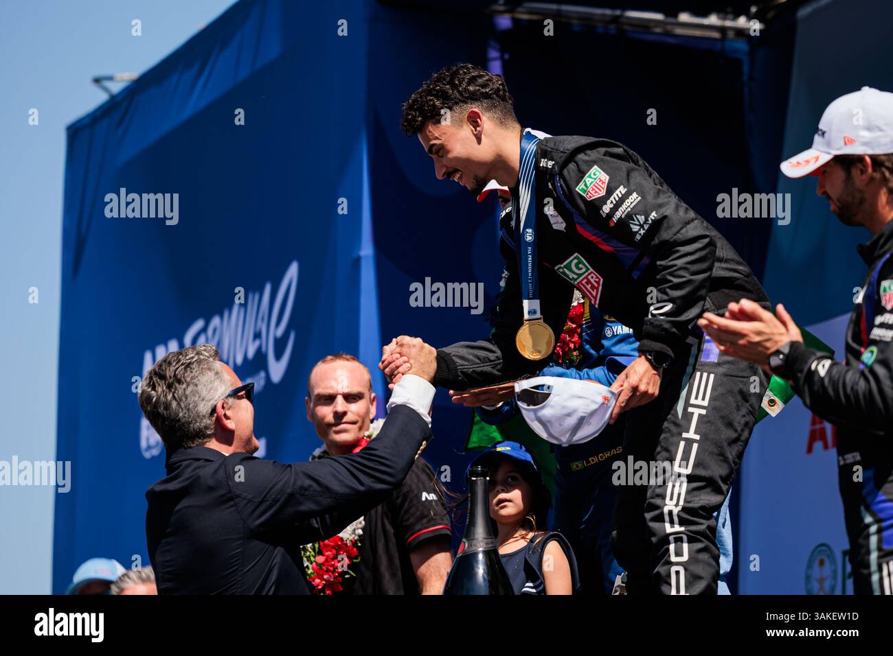 Homestead, Etats Unis. 12th Apr, 2025. FIA Medal at podium, during the ...