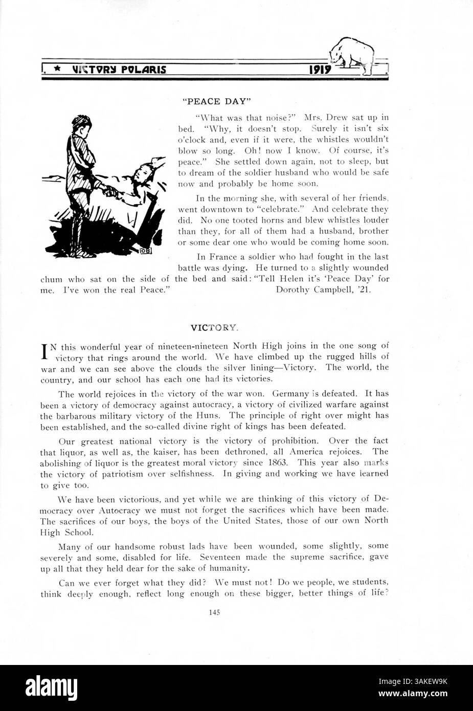 The 1919 Polaris Yearbook from North High School captures the events of ...