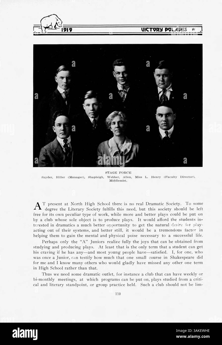 This yearbook from 1919, titled Polaris, documents the experiences of ...