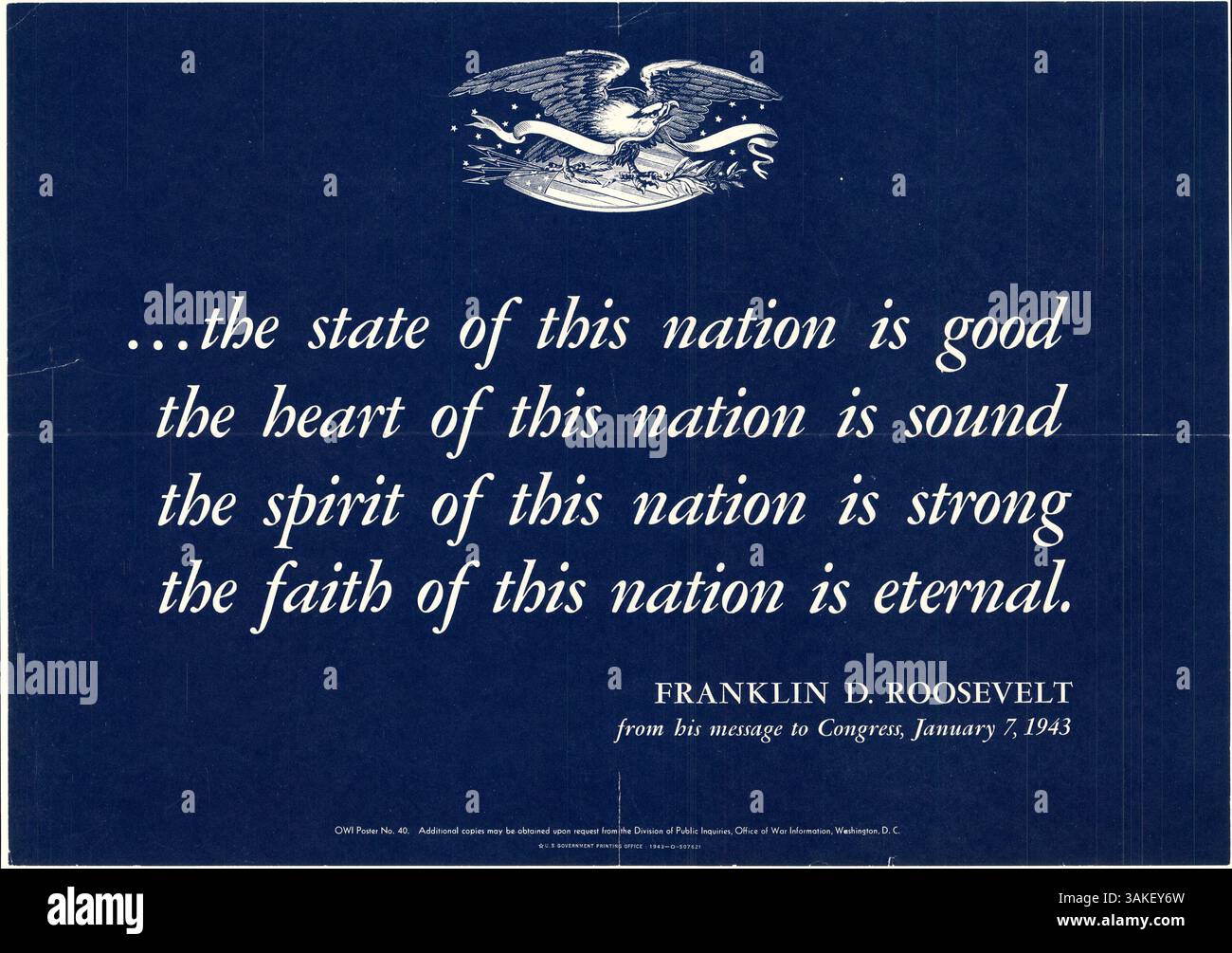 The caption presents a segment from President Roosevelt's January 7 ...