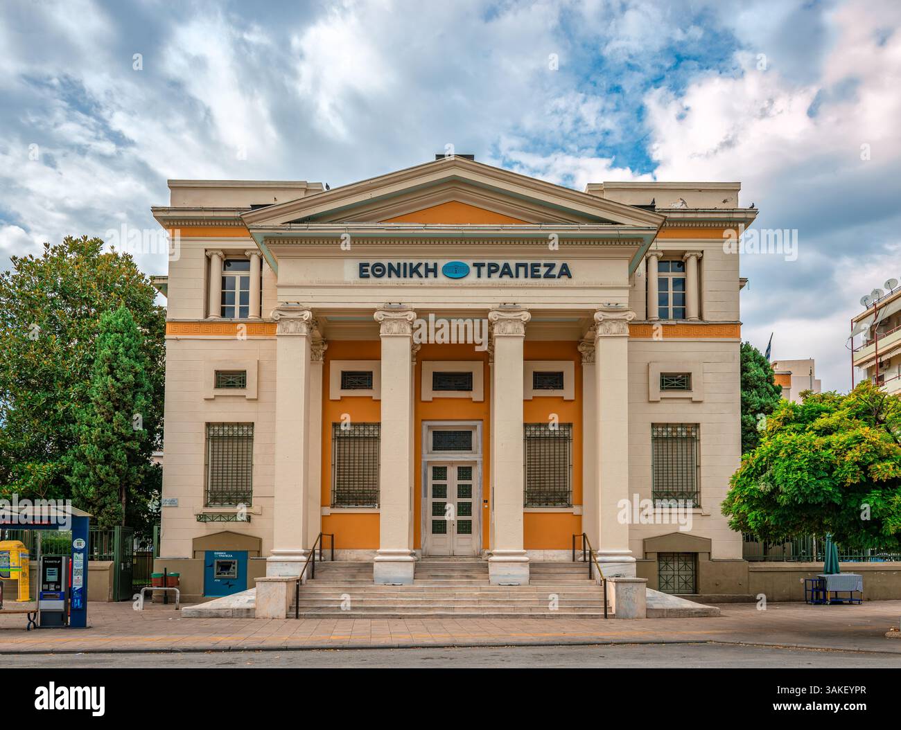 The restored historical neoclassical building in the center of Serres ...