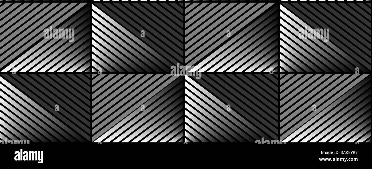 Monochrome geometric pattern with diagonal lines and contrast Stock ...