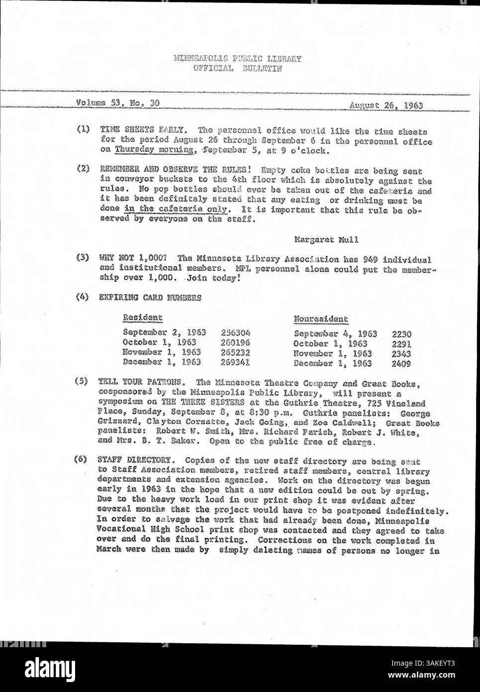 The Minneapolis Public Library's 1963 official bulletin, a weekly ...