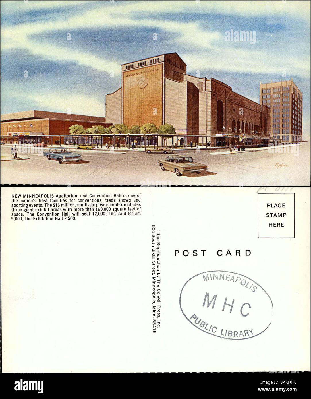 A drawing of the new Minneapolis Auditorium and Convention Hall, a $16 ...