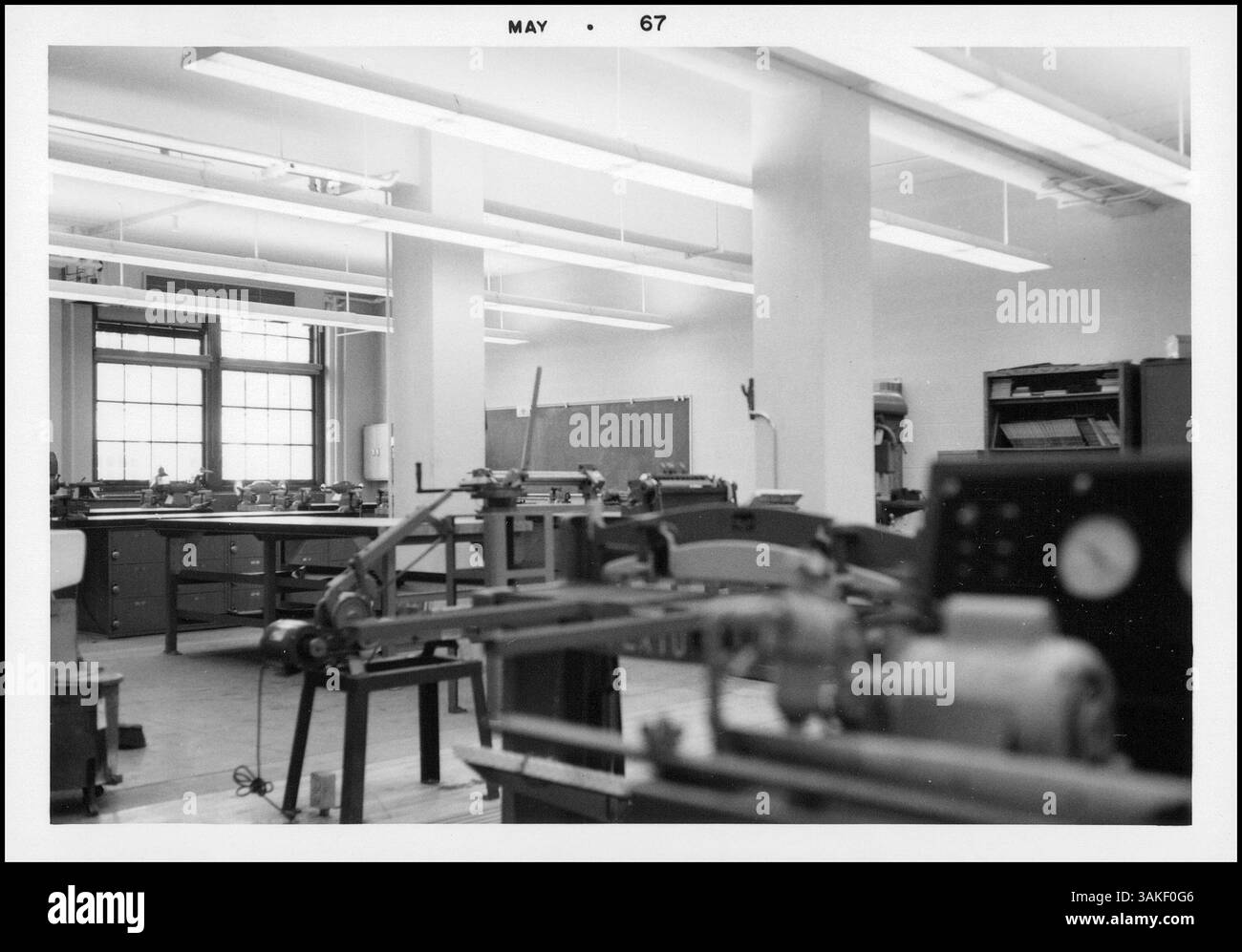 A classroom workshop, showing the interior design and setup of a shop ...