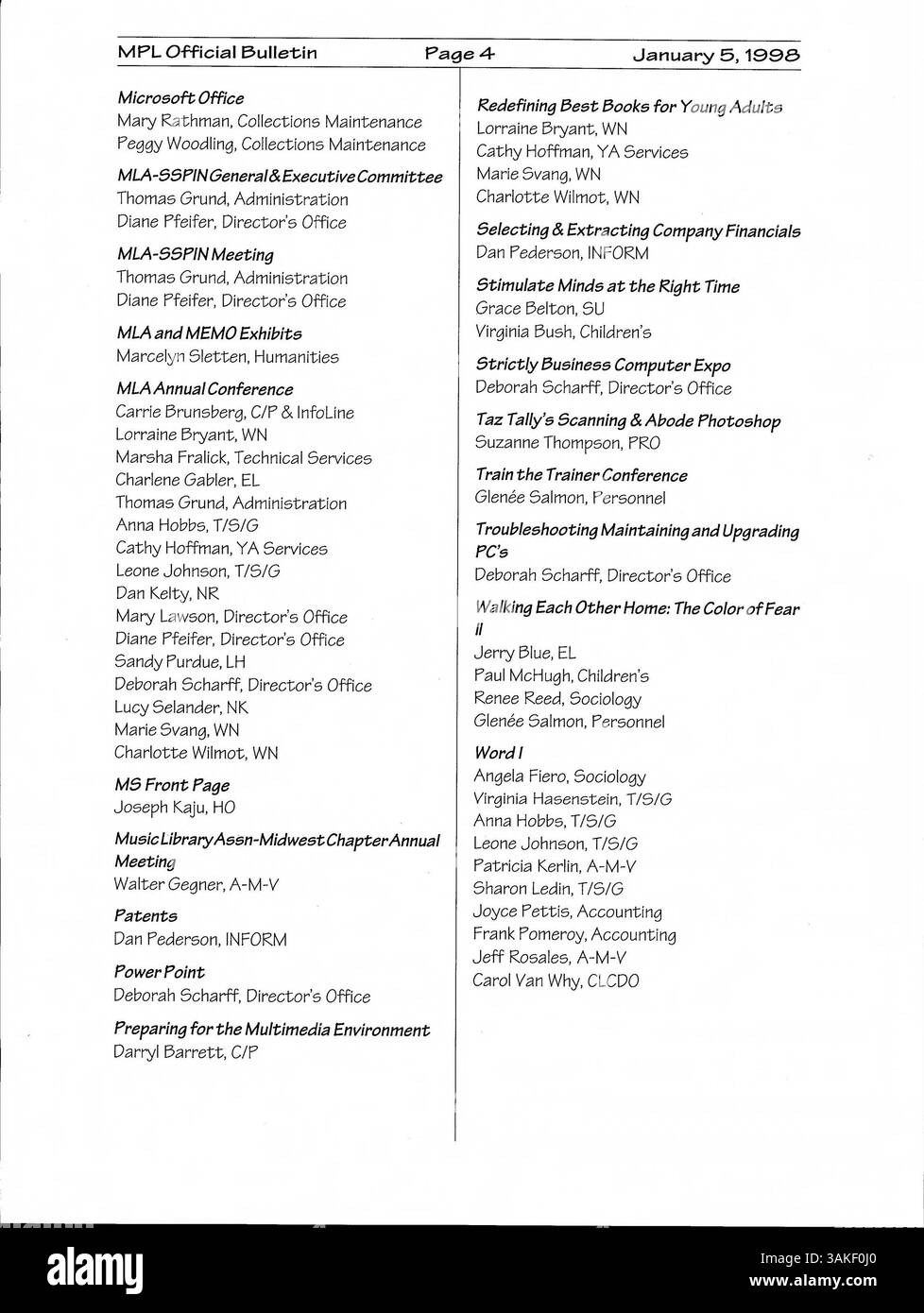 The 1998 edition of the Minneapolis Public Library Official Bulletin ...