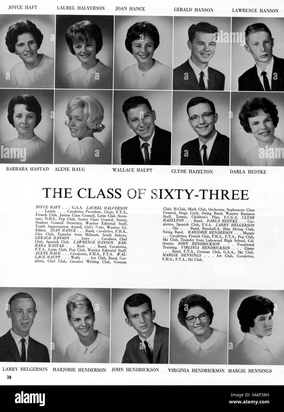 'Warrior 63,' the 1963 yearbook from Hopkins High School, highlights ...