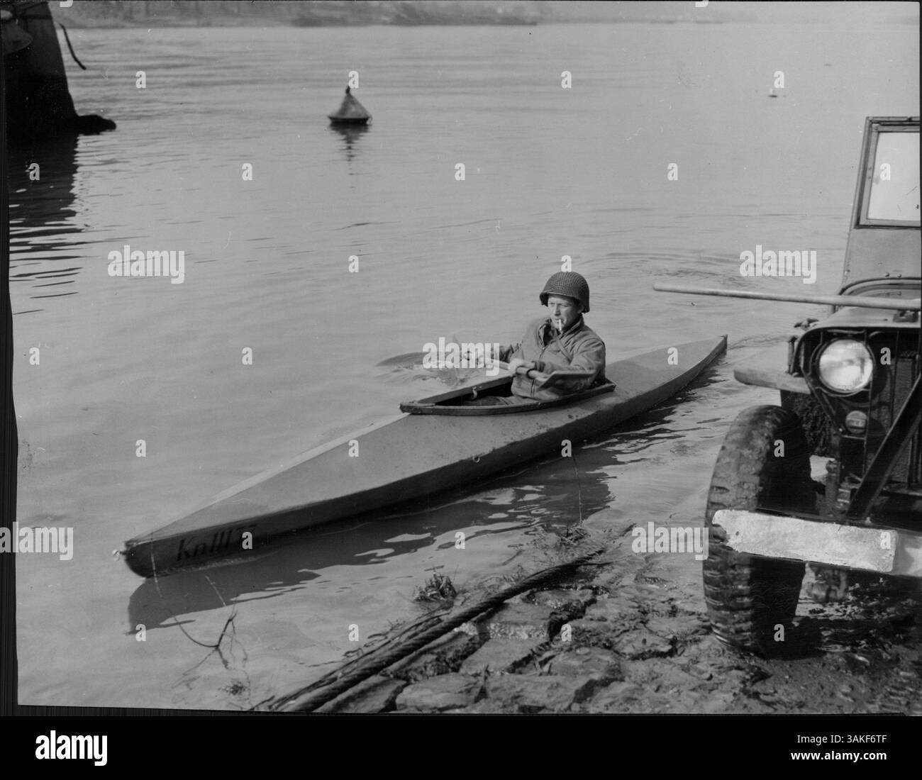 Corporal Paul J. Kelly, during off-duty hours, tried out a Rhine river ...