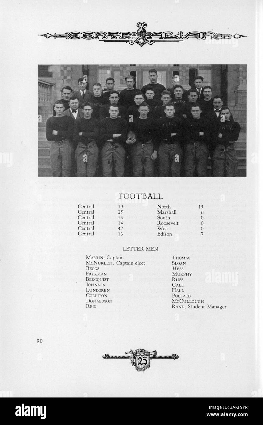 The 'Centralian' yearbook from 1925 reflects the key events of the 1924 ...