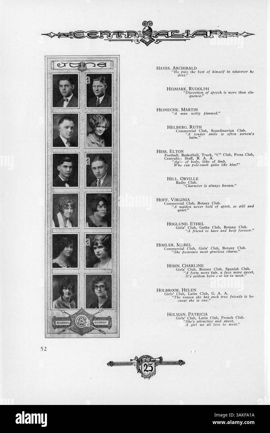 The 1925 edition of the 'Centralian' yearbook captures the essence of ...