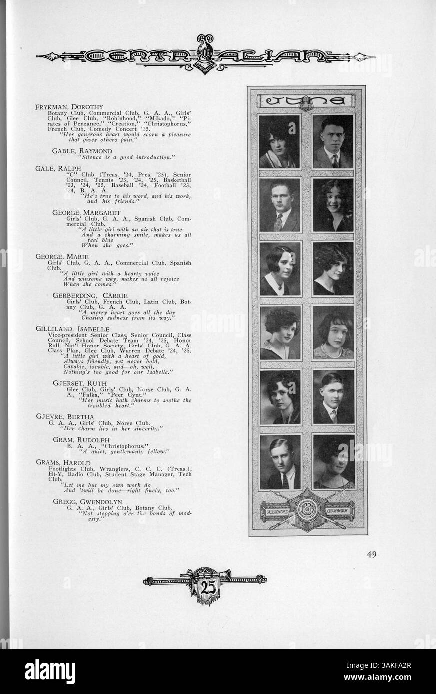 The 'Centralian' yearbook from Central High School (1925) serves as a ...