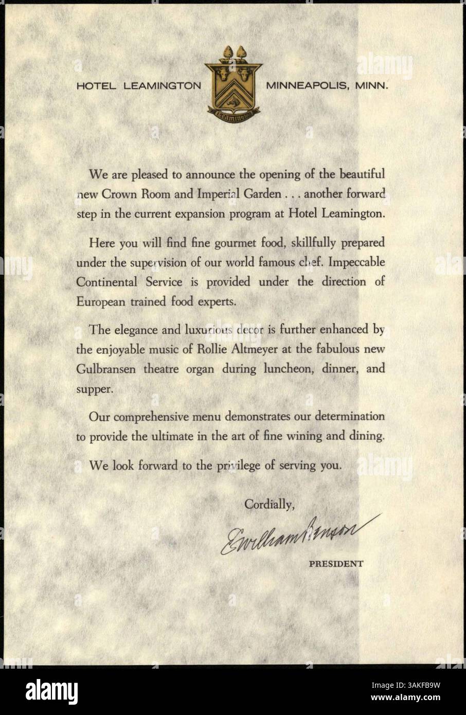 The Imperial Garden Menu is a horizontal bi-fold cardstock menu with a ...