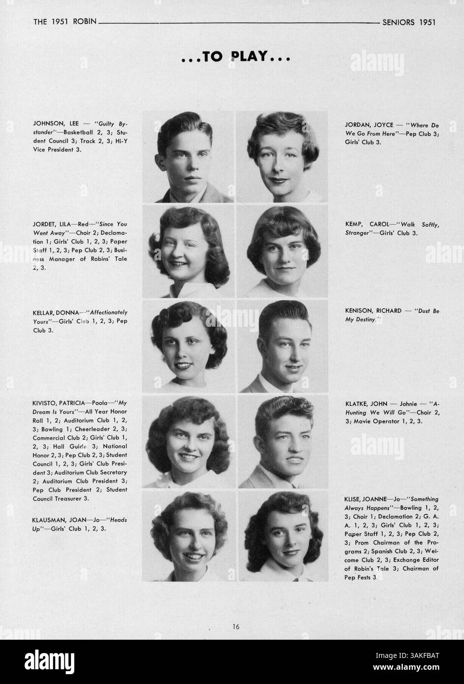 This Robbinsdale High School yearbook from 1951 highlights the major ...