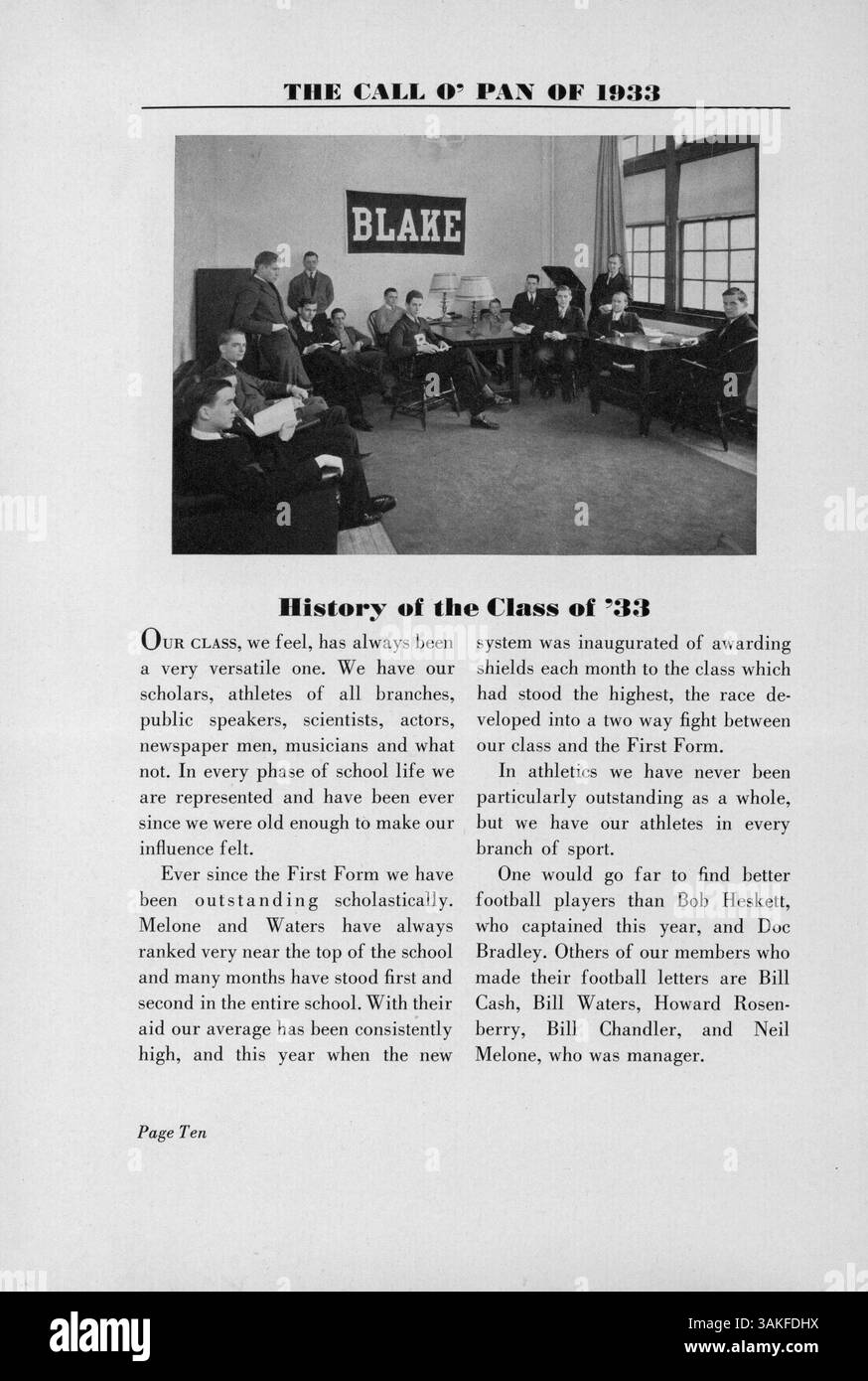 Blake High School’s 1933 yearbook, Callo'Pan, documents the 1932-1933 ...