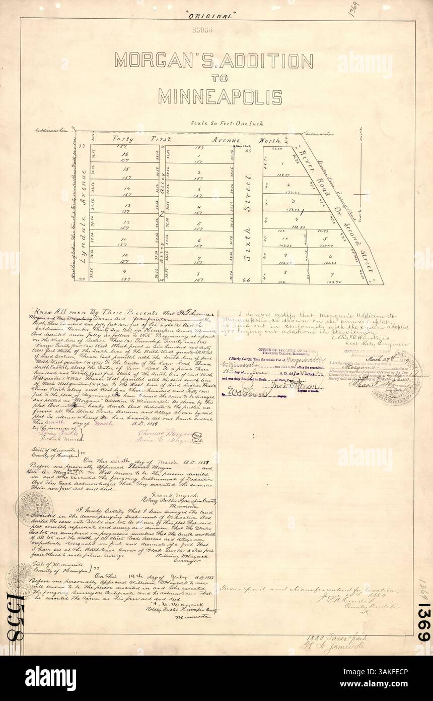 A historical map detailing the layout and boundaries of Morgan’s ...