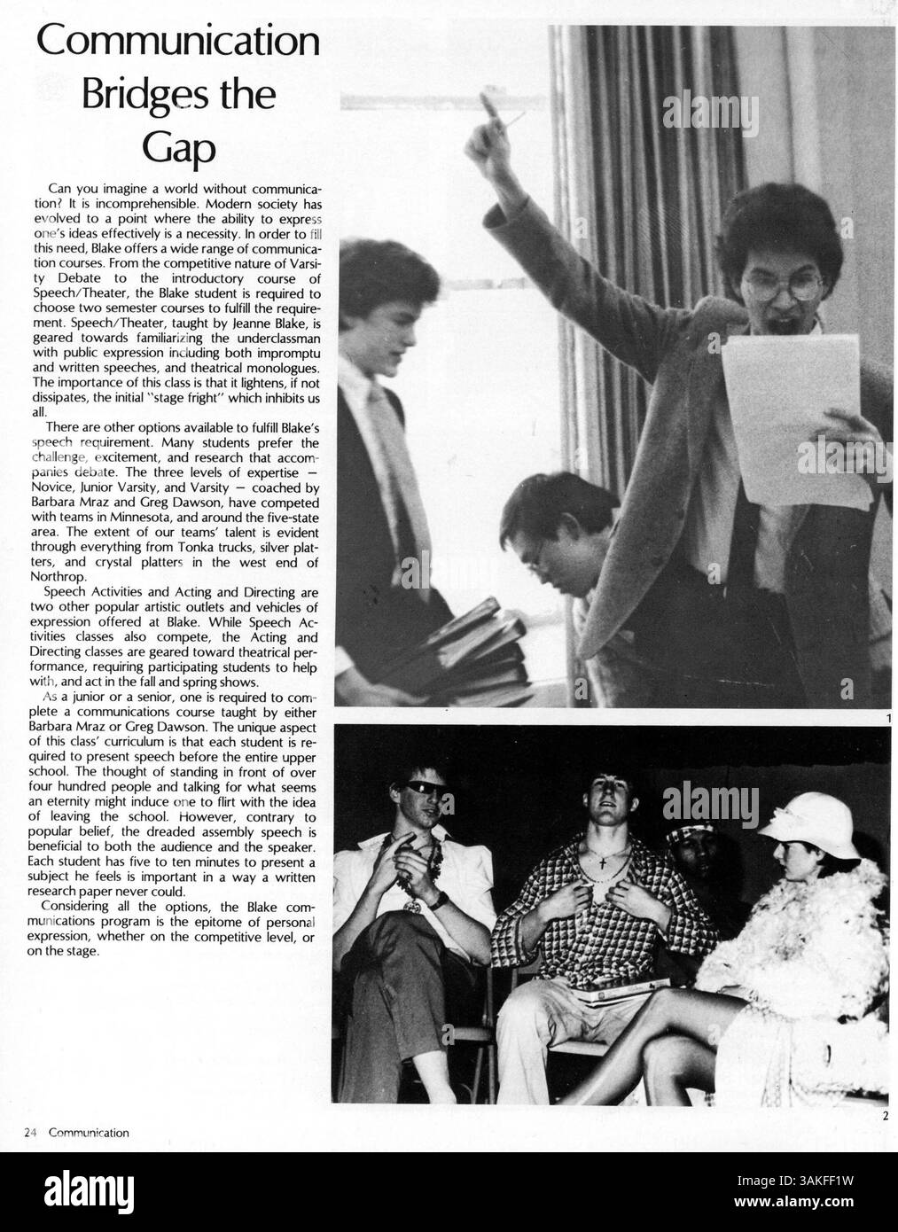 Blake School's 1984 yearbook, 'Reflections,' documents the key events ...