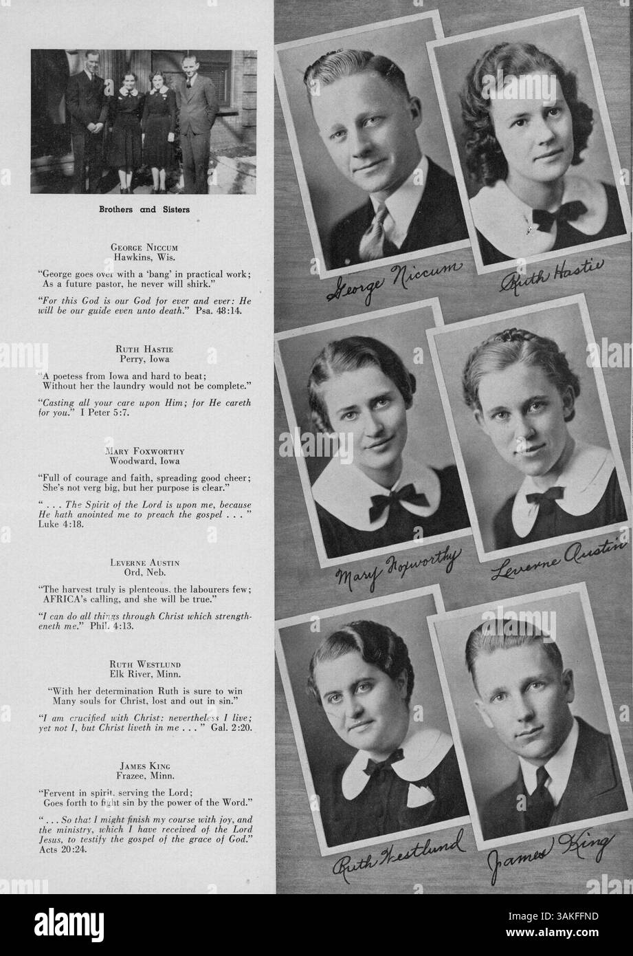 The 1940 yearbook of North Central Bible Institute highlights the key ...